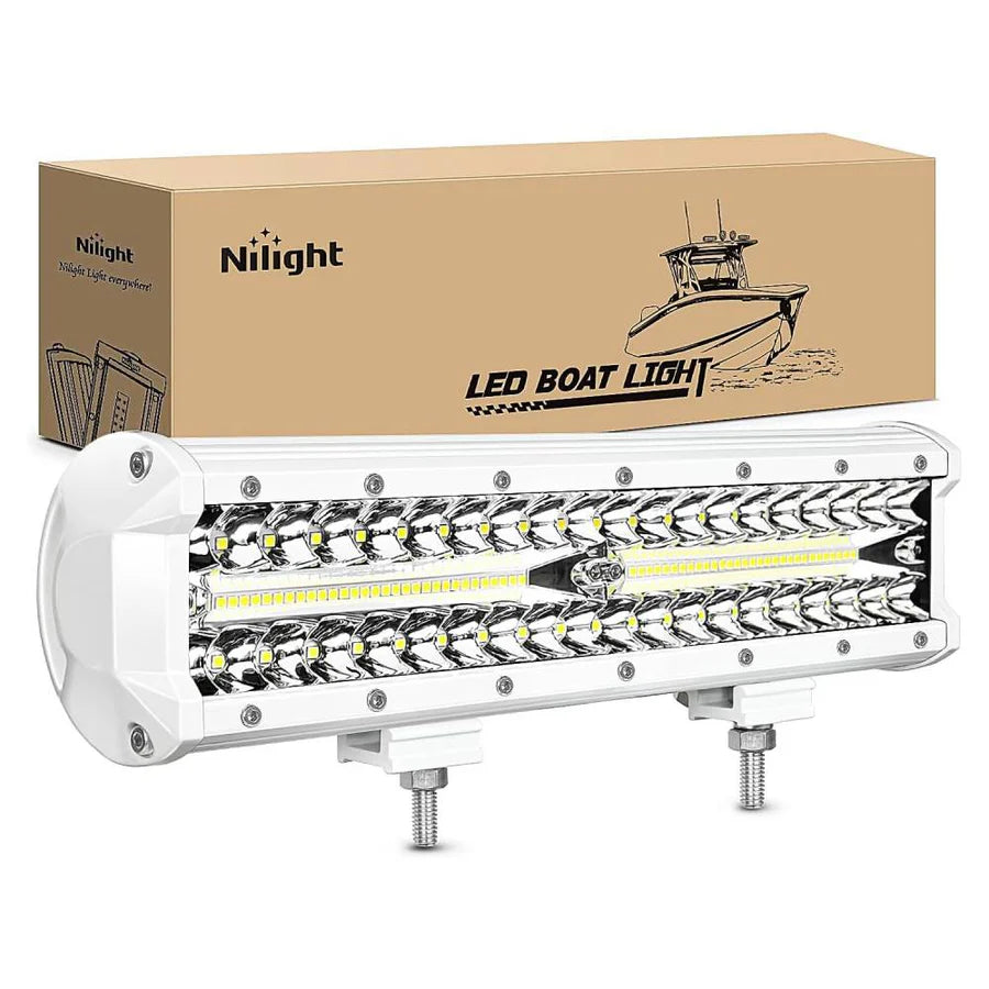 Nilight 12inch 300W Marine Boat Light Bar – Ultra Bright Lightz