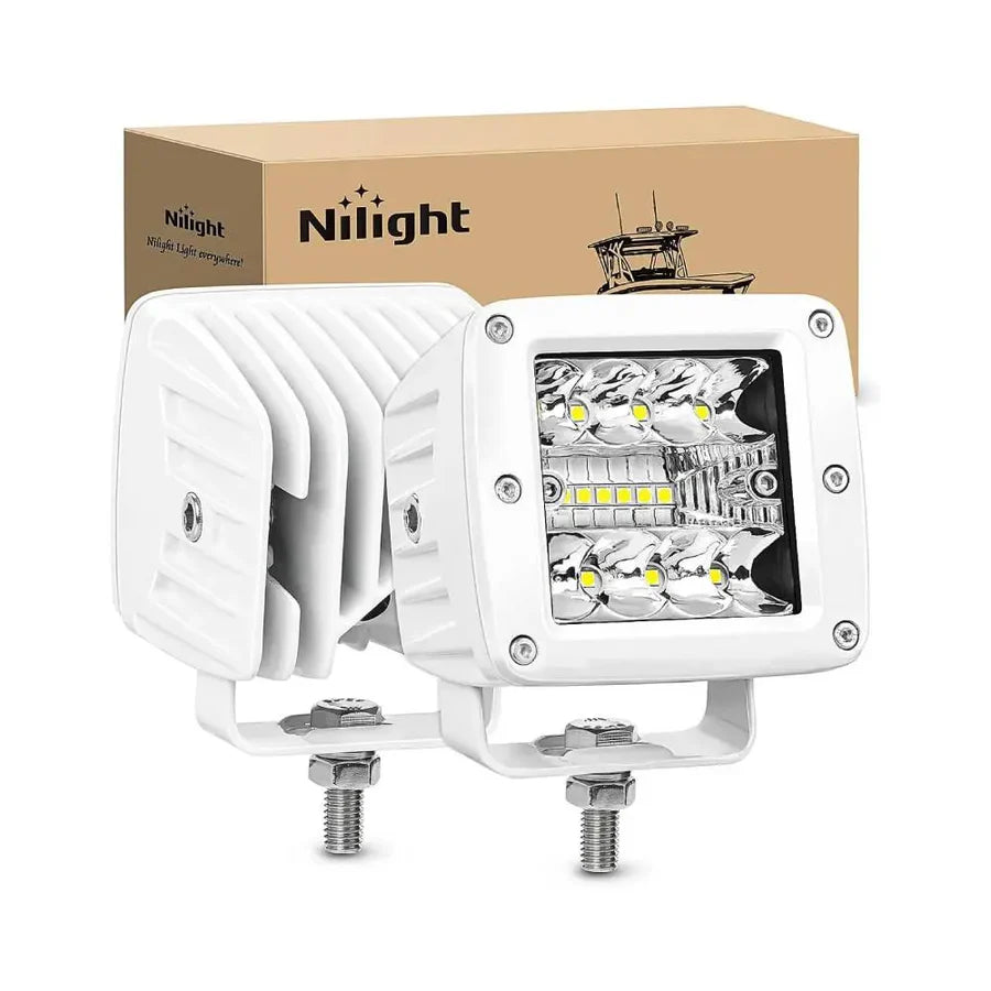 Nilight 3inch 42W Marine Boat Work Light (2pcs) – Ultra Bright Lightz