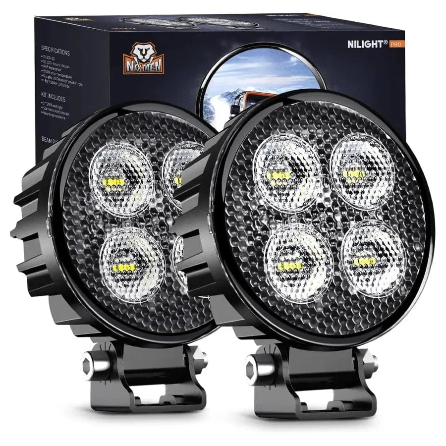 Nilight 3inch Round 12W Work Light (2pcs) – Ultra Bright Lightz