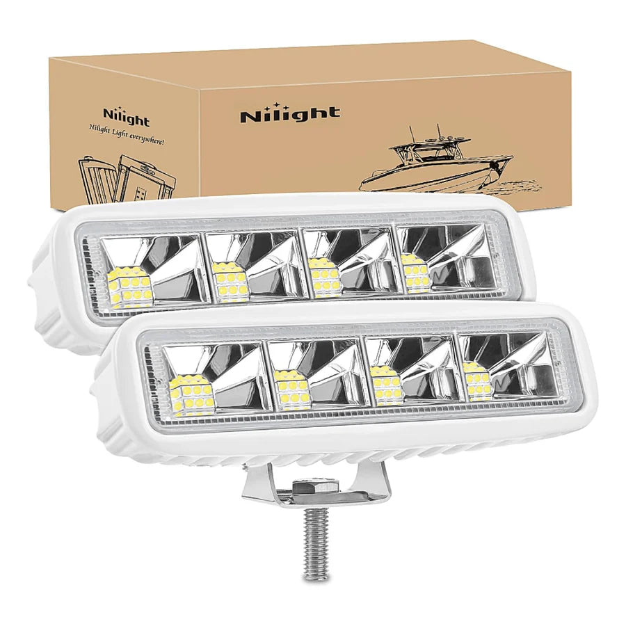 Nilight 6inch 72W Marine Boat Work Light (2pcs) – Ultra Bright Lightz