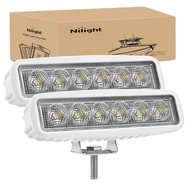 Nilight 6inch 18W Marine Boat Work Light (2pcs) – Ultra Bright Lightz
