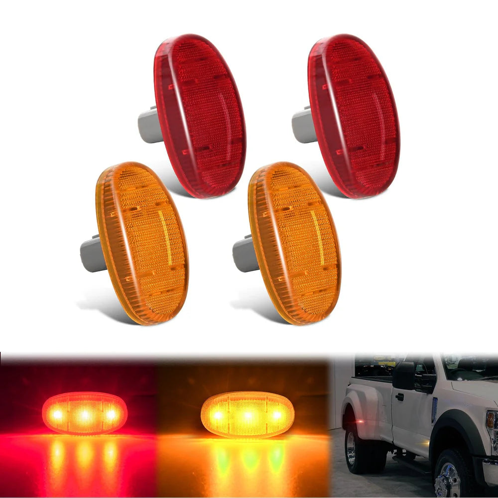 Nilight 3 LED Oval Wheel Fender Side Marker Lights (4pcs) – Ultra ...